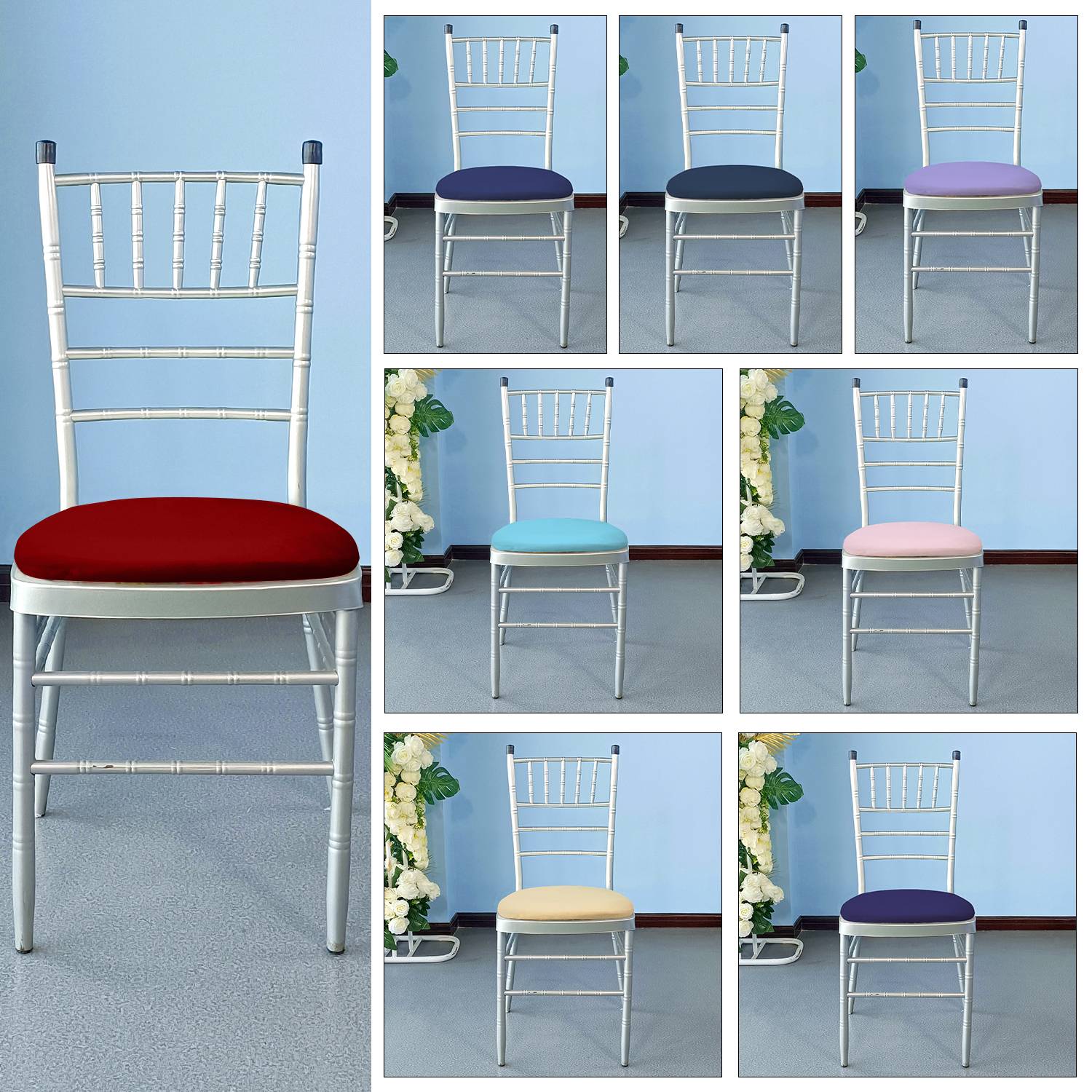 Spandex Seat Pad Covers for Chiavari Wedding Chairs