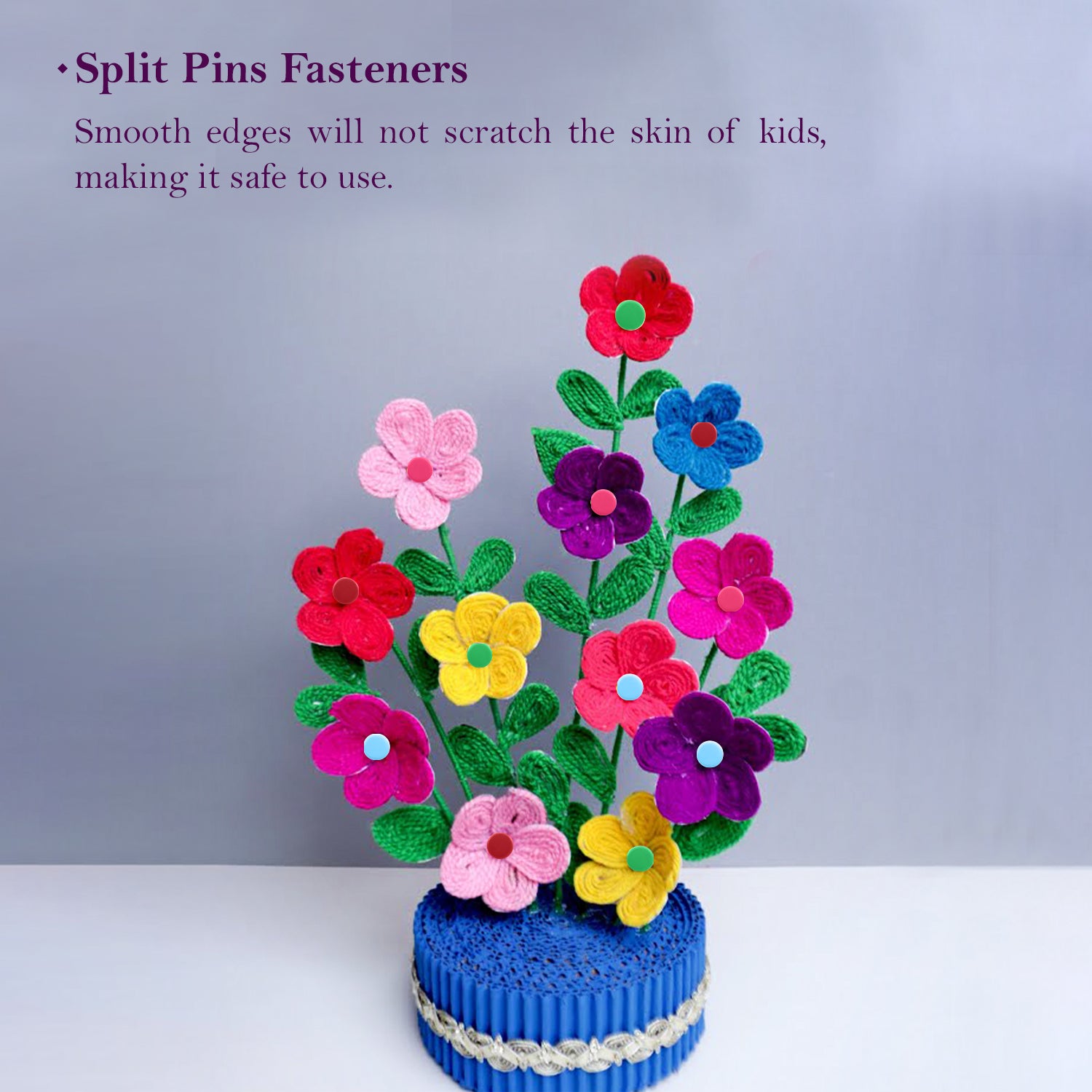 500pcs Metal Split Paper Fastener Pins, Round Head Split Pins - Assort