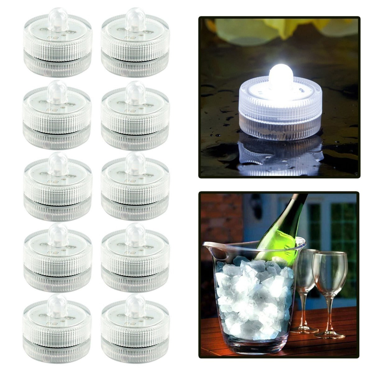 Buy Waterproof Submersible LED Tea Light Battery Operated for Wedding ...